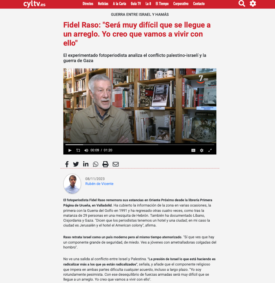 Fidel Raso, en los informativos de Cyltv - Primera Página